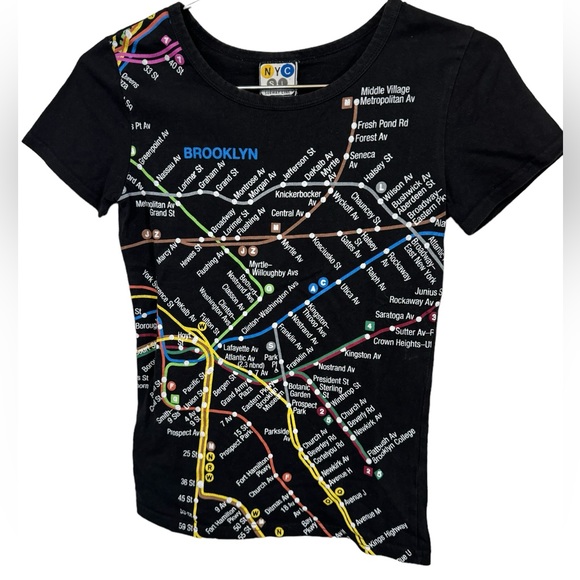 nyc subway line | Tops | Vintage Nyc Subway Line Graphic Brooklyn ...